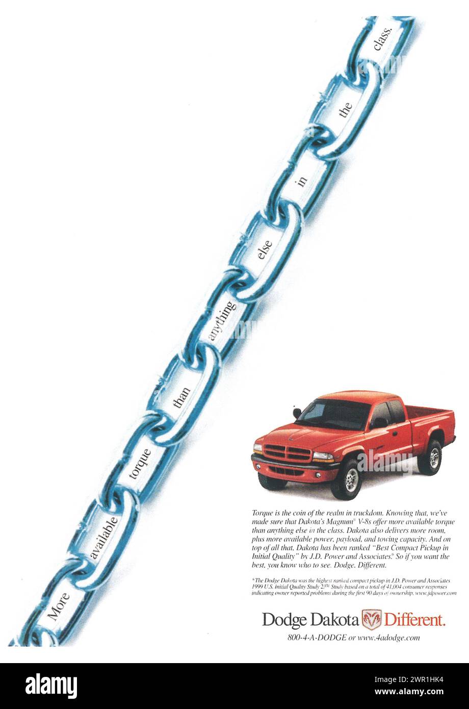1999 Dodge Dakota Print Ad "More available torque than anything else in ...
