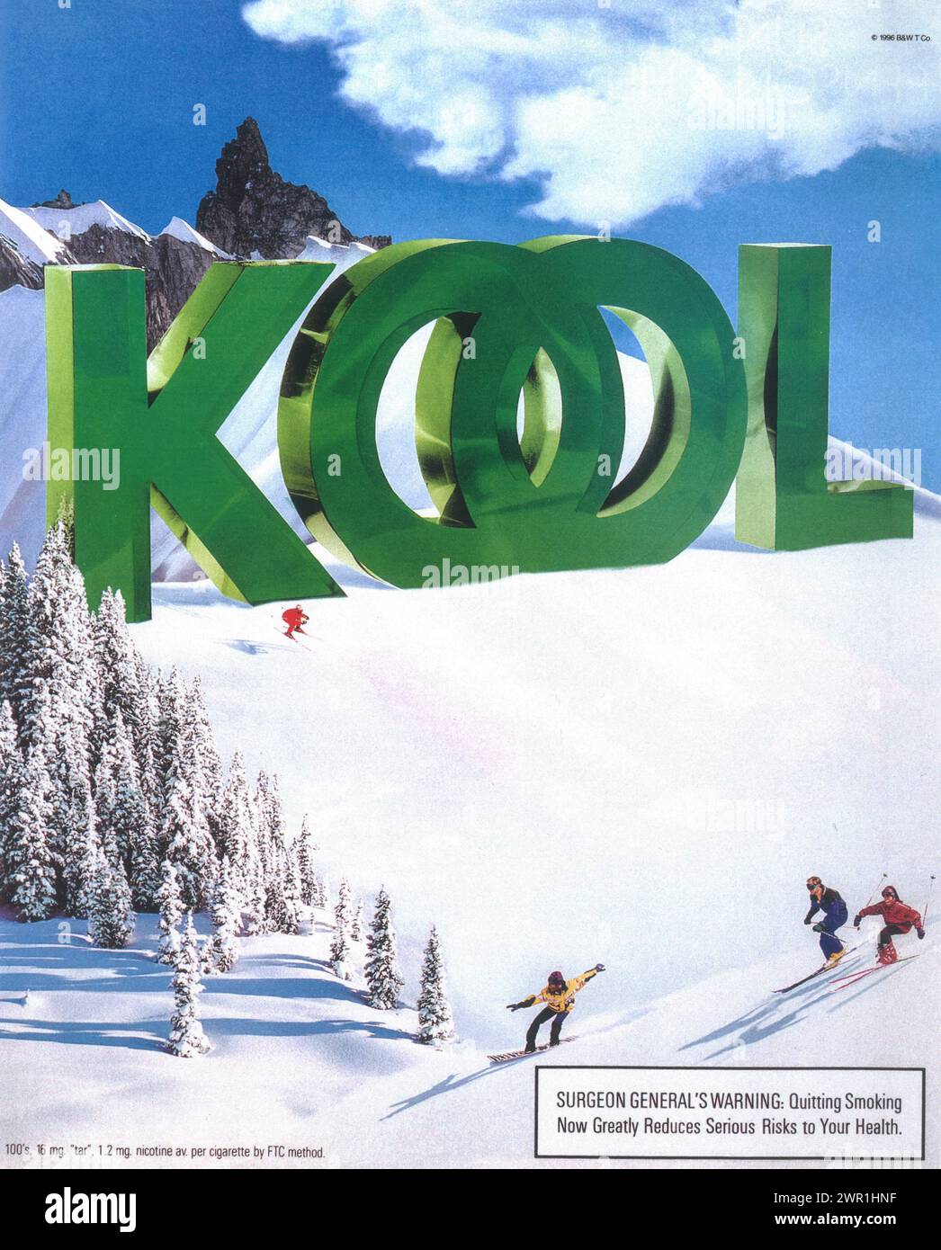 1996 Kool cigarettes ad Stock Photo - Alamy