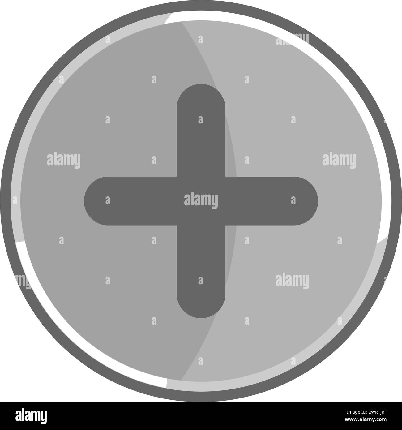 Metallic addition icon. Gray plus icon Stock Vector Image & Art - Alamy