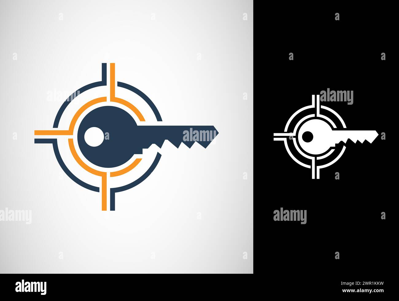 Target key logo design vector illustration. Secure sign symbol Stock ...