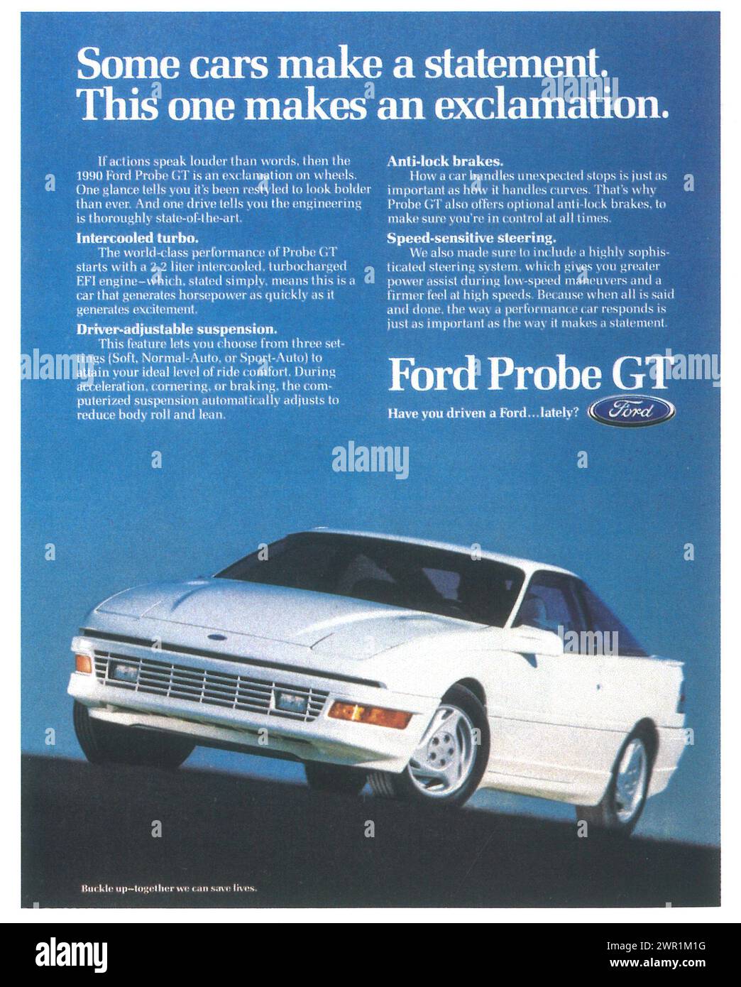 1990 Ford Probe GT-2.2 Liter Intercharged Turbo EFI Engine Print Ad ...