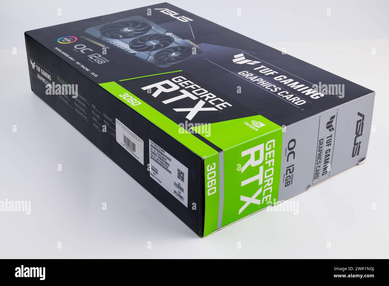 cardboard box of NVIDIA RTX 3060 OC 12g TUF gaming graphics card on ...