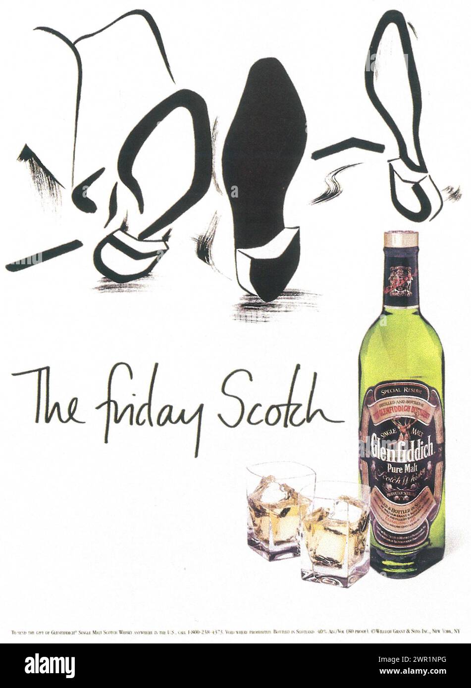 1995 Glenfiddich Whisky Print Ad "The Friday Scotch Stock Photo - Alamy