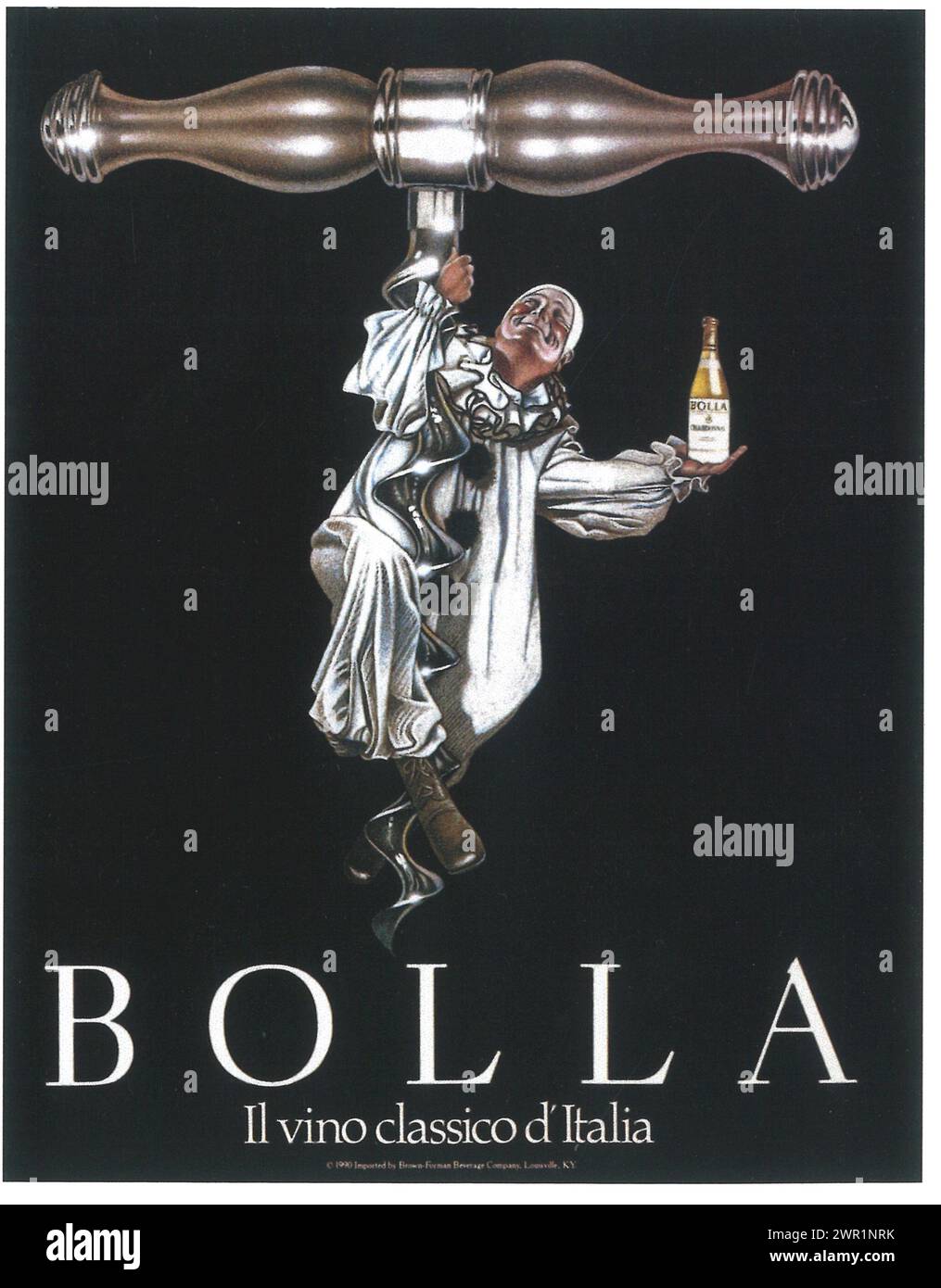 1990 Bolla Italian Wine Print Ad with Clown Balancing Glass Il Vino ...