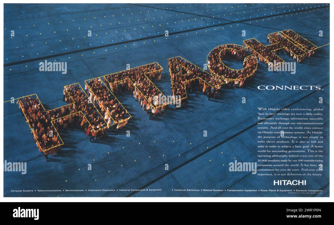 1993 Hitachi video conference print ad Stock Photo - Alamy