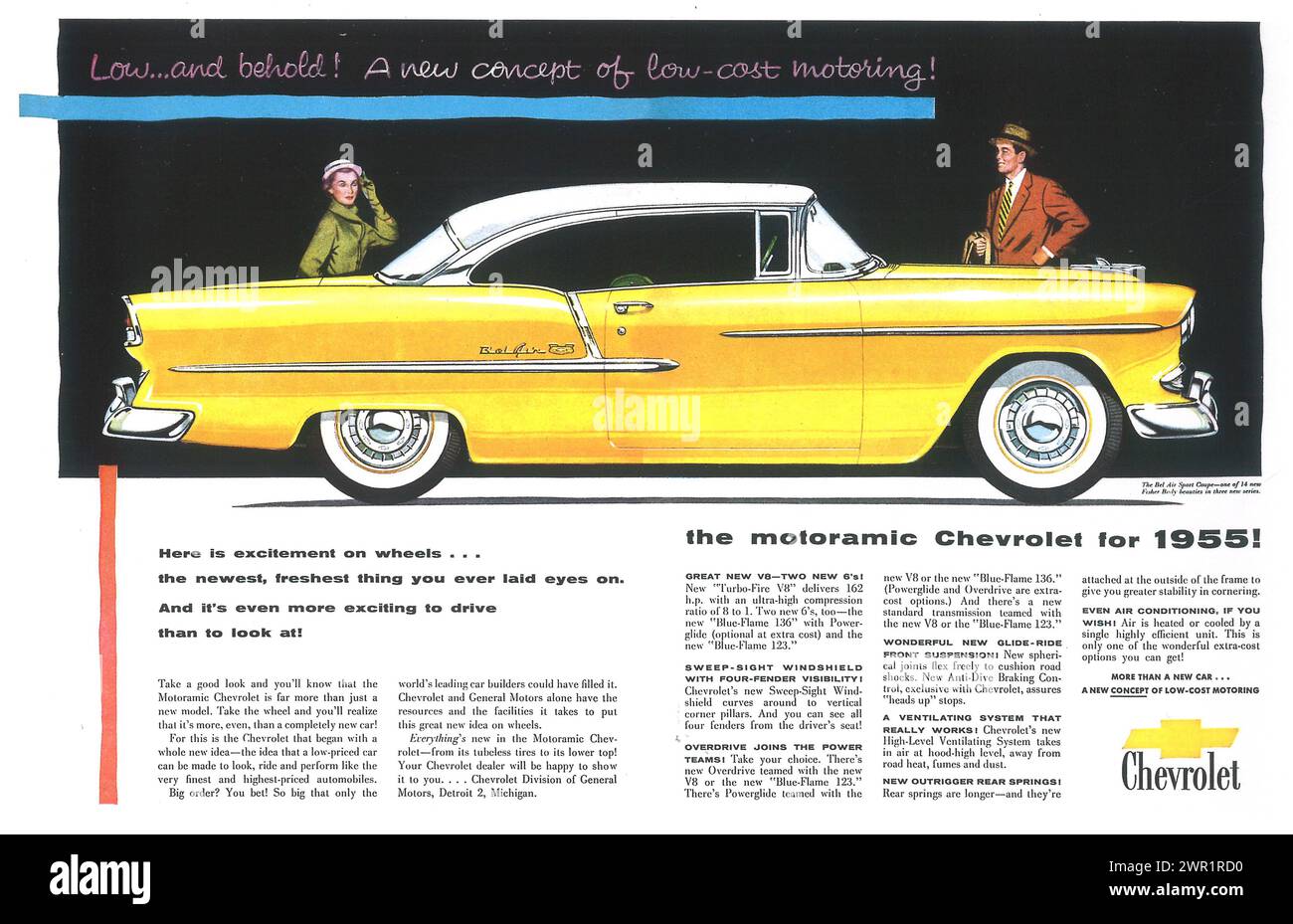 1955 Chevrolet Bel Air Print Ad Stock Photo - Alamy