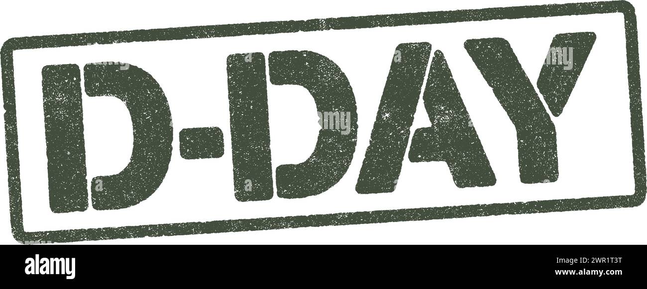 Vector illustration of the D-Day in green military ink stamp Stock ...