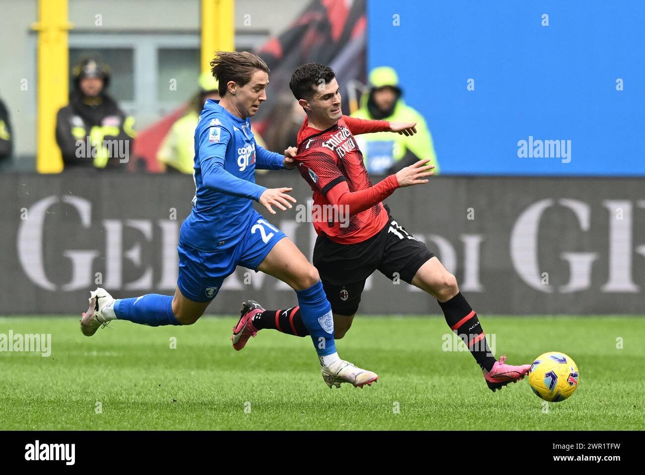 Christian Pulisic (Milan)Jacopo Fazzini (Empoli) during the Italian ...