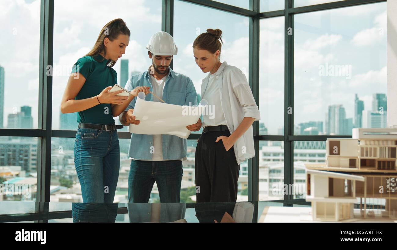 Professional architect engineer team talking, sharing, brainstorming ... Professional architect engineer team talking, sharing, brainstorming ...