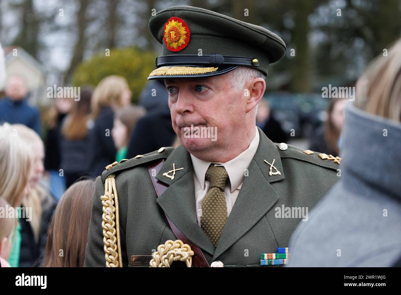 President Higgins Aide de camp Col Stephen Howard attending the funeral ...