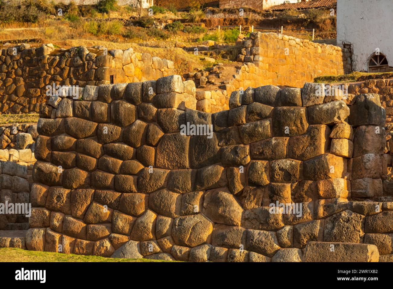 Inca ruins near famous city Cusco in Peru, South America Stock Photo ...