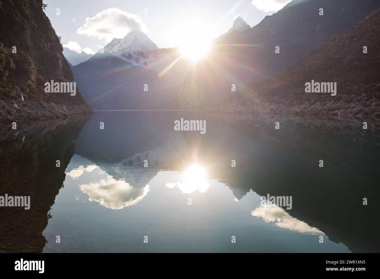 Beautiful lake Paron in Cordillera Blanca, Peru, South America Stock ...