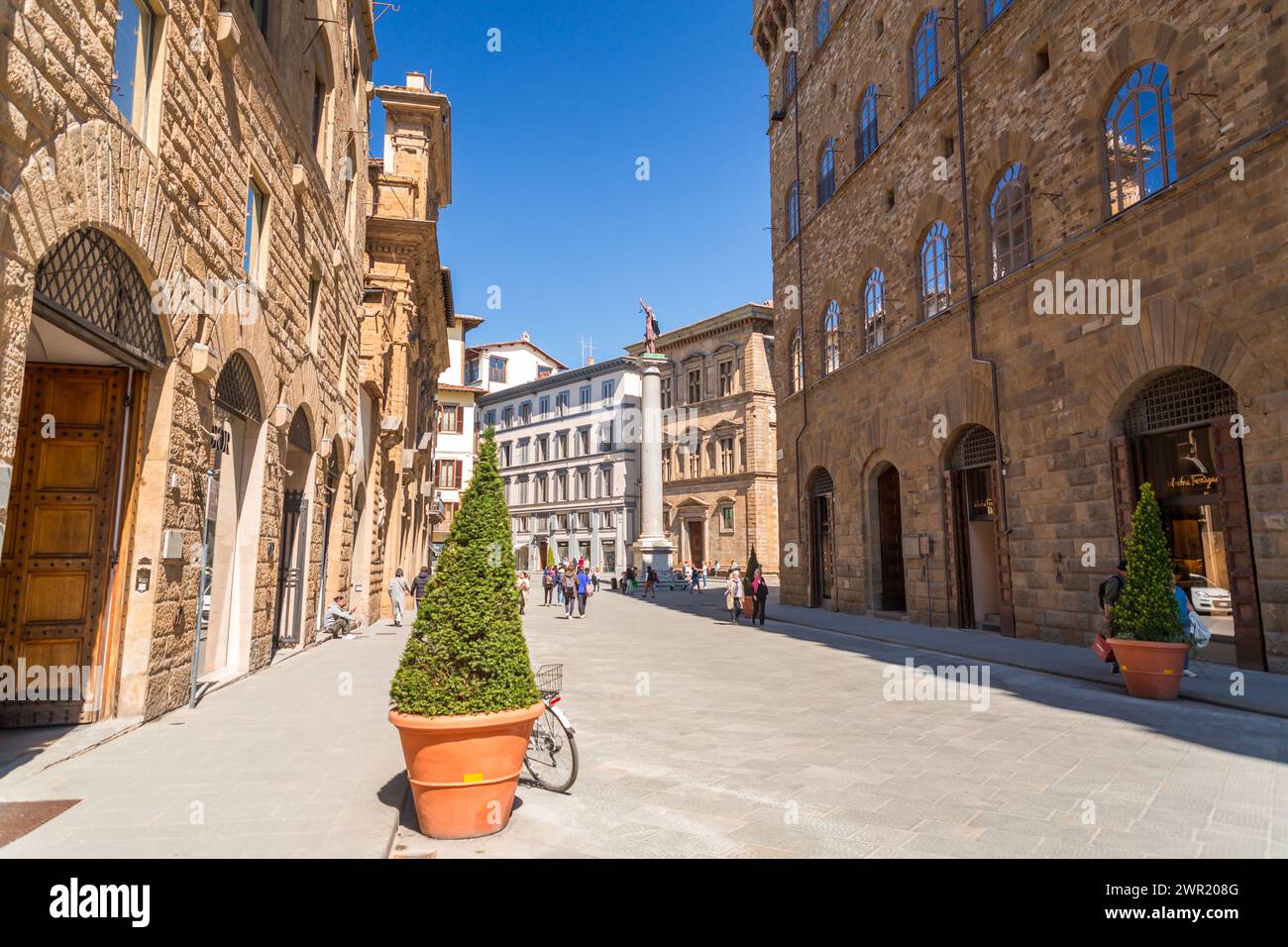 Florence, Italy - April 5, 2022: Column of Justice is an ancient Roman ...