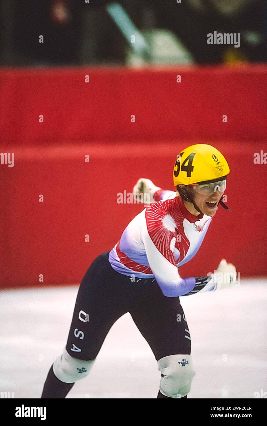 Cathy Turner (USA) wins the gold medal in the Women's 500m in Short ...