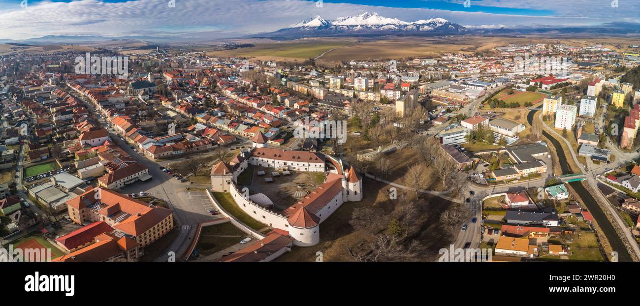 The town of Kezmarok with views of High Tatras, Slovakia Stock Photo ...