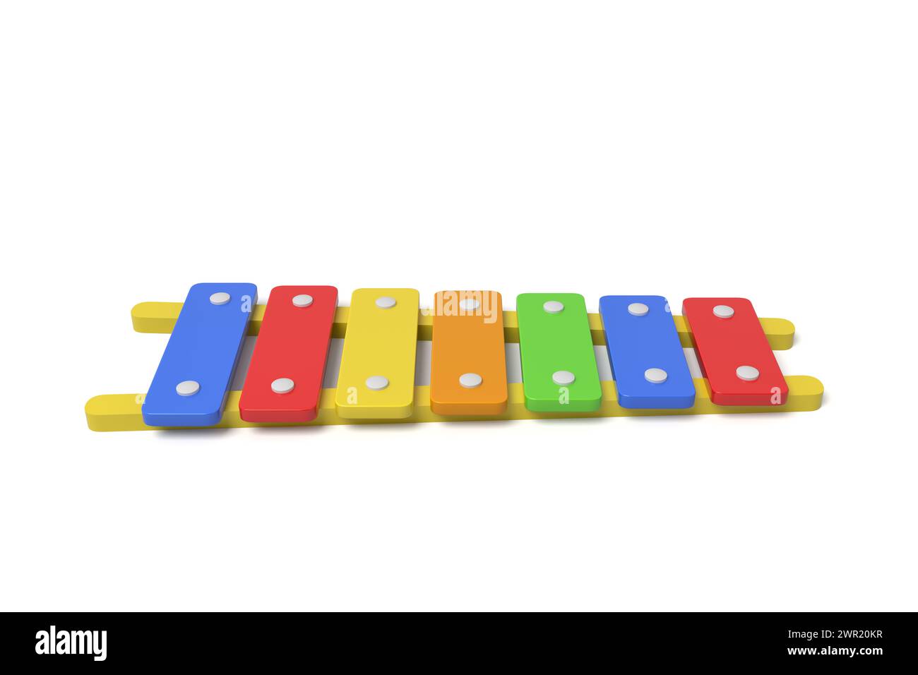 Brightly colored xylophone lying flat Stock Photo - Alamy