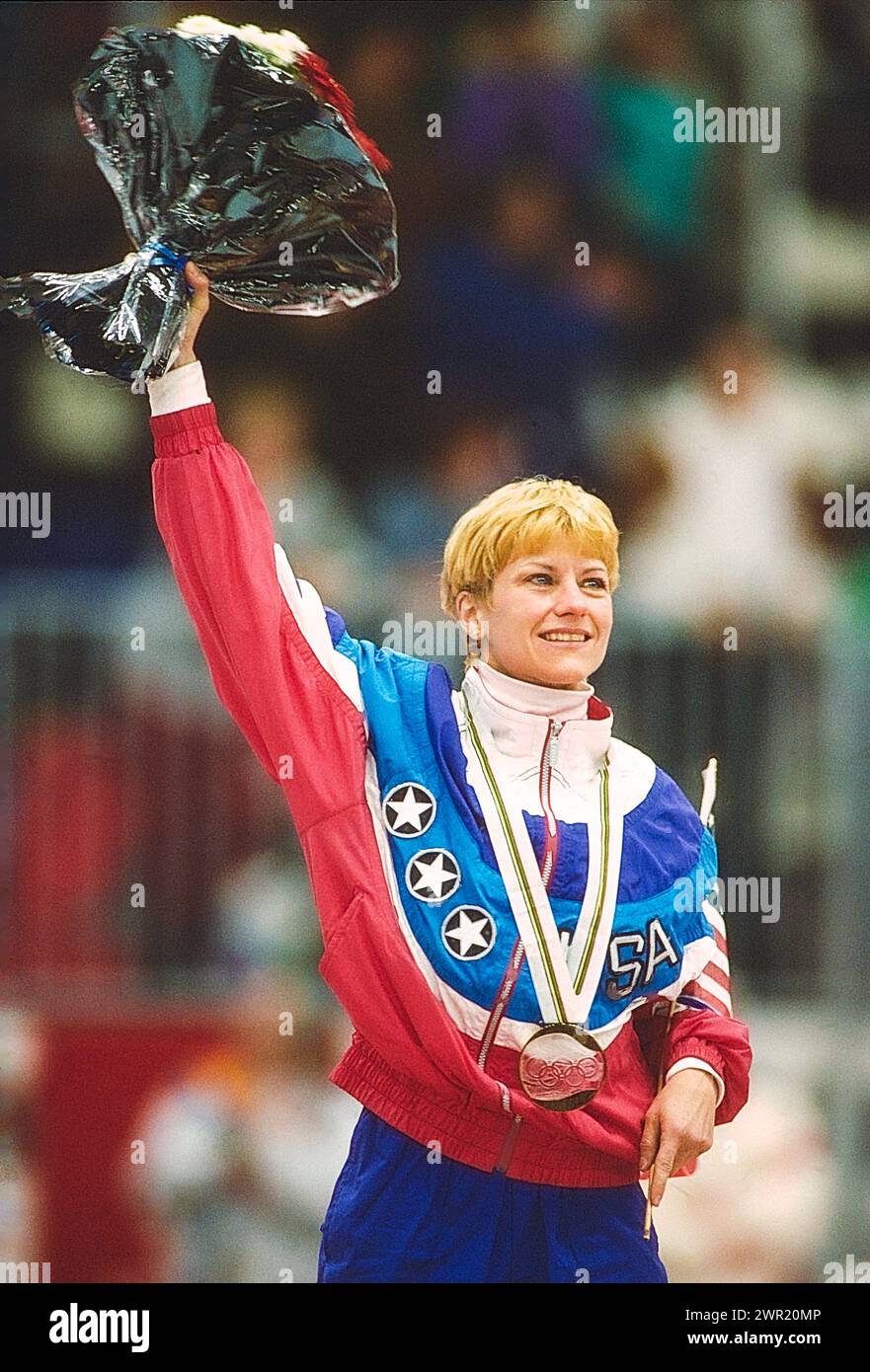 Cathy Turner (USA) wins the gold medal in the Women's 500m in Short ...