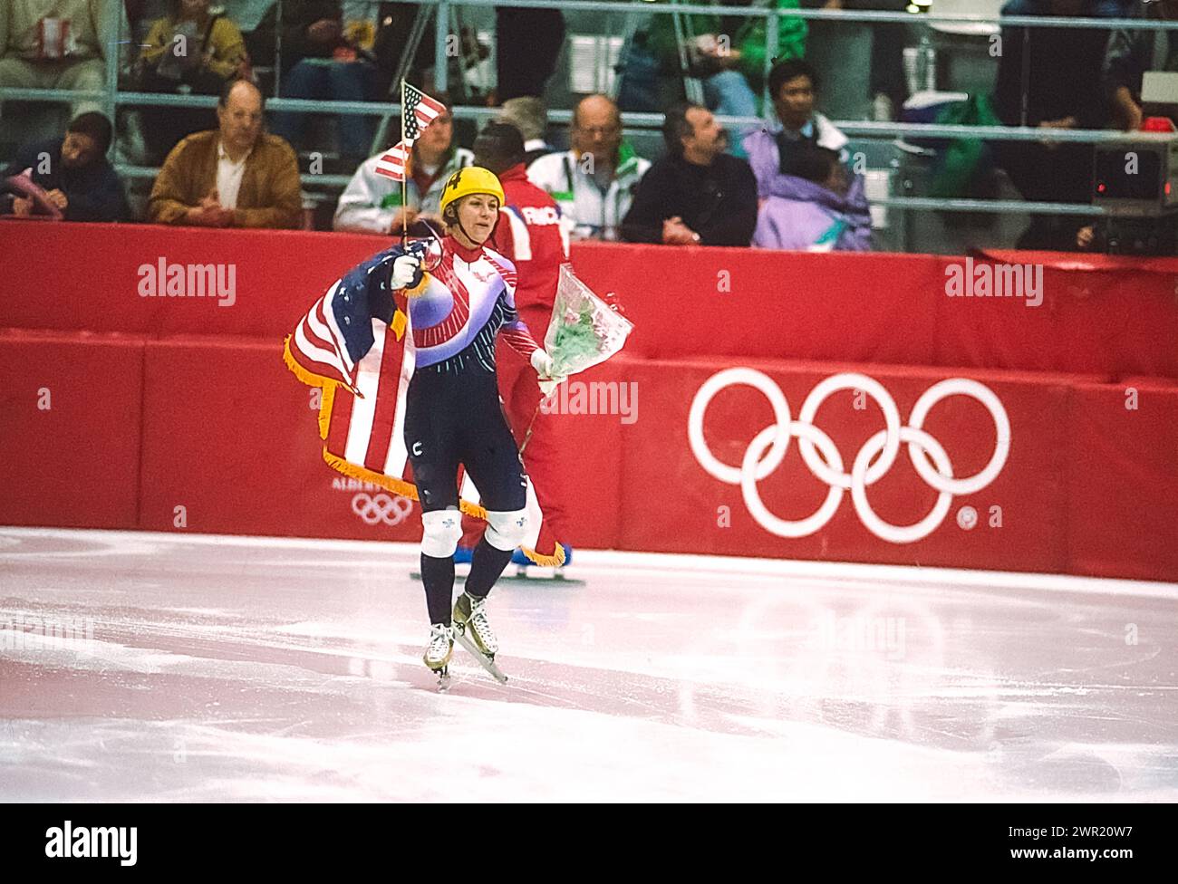 Cathy Turner (USA) wins the gold medal in the Women's 500m in Short ...
