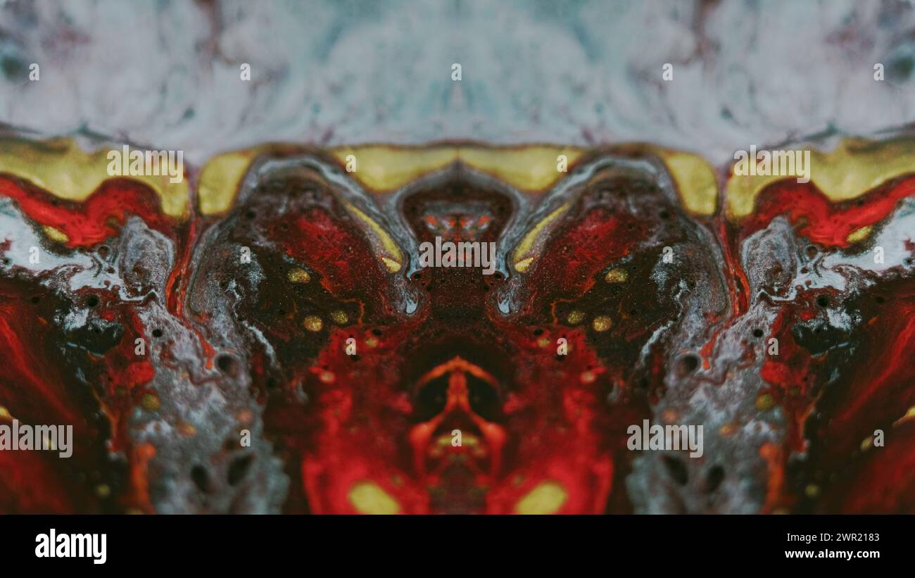 Glitter paint spill oil fluid red golden ink drip Stock Photo - Alamy