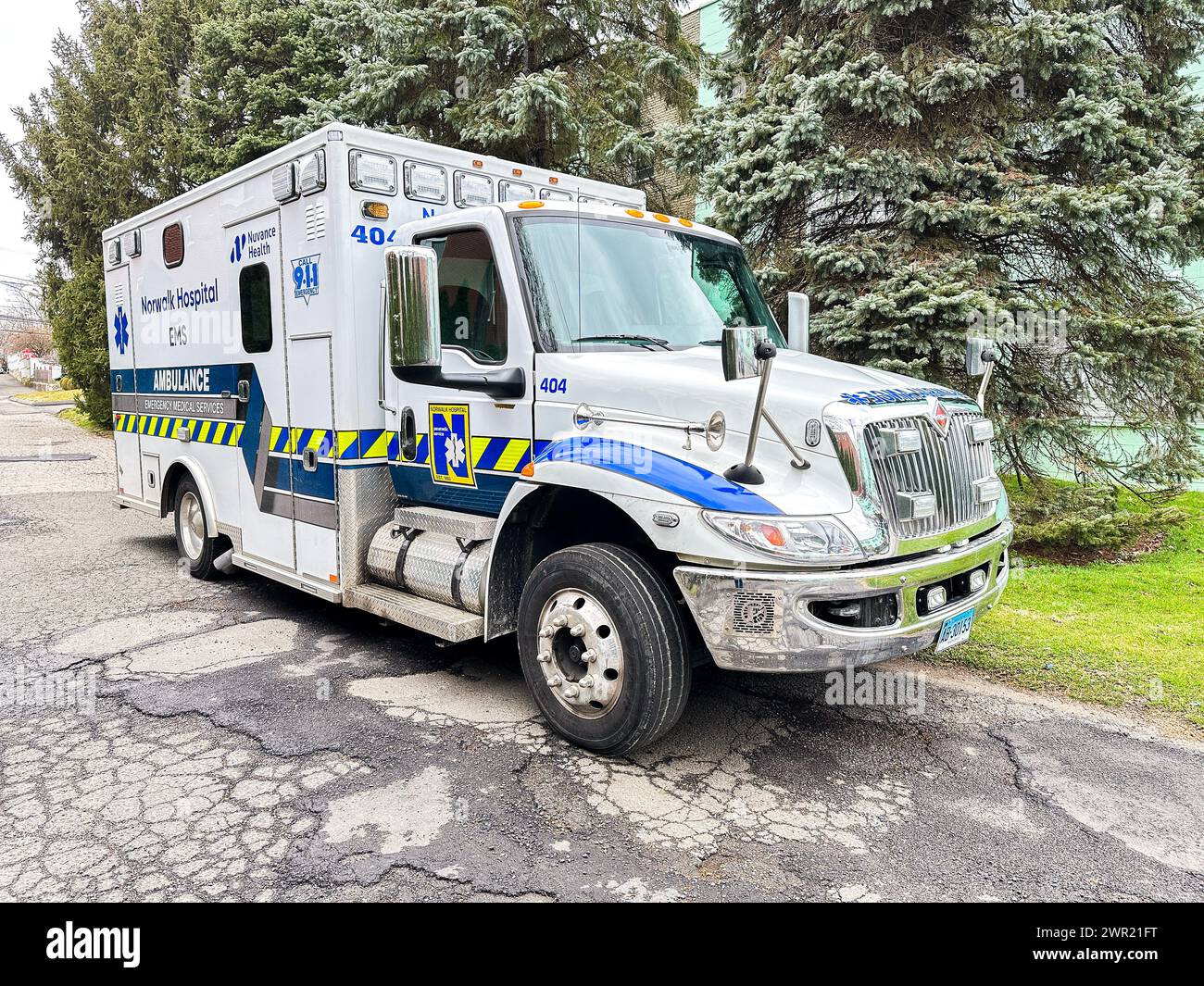 NORWALK,CT, USA - MARCH 7, 2024: Ambulance emergency truck standing on ...