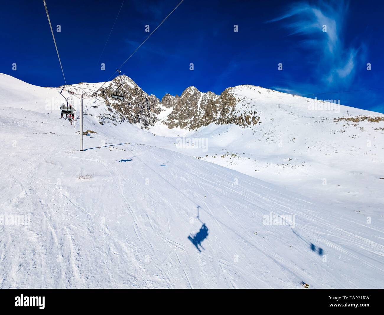 Ski resort with cable cars and lifts, Tatranska Lomnica, Slovakia, High ...
