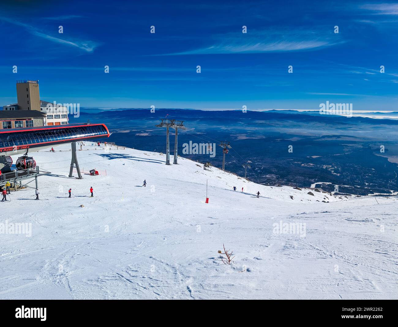 Ski resort with cable cars and lifts, Tatranska Lomnica, Slovakia, High ...