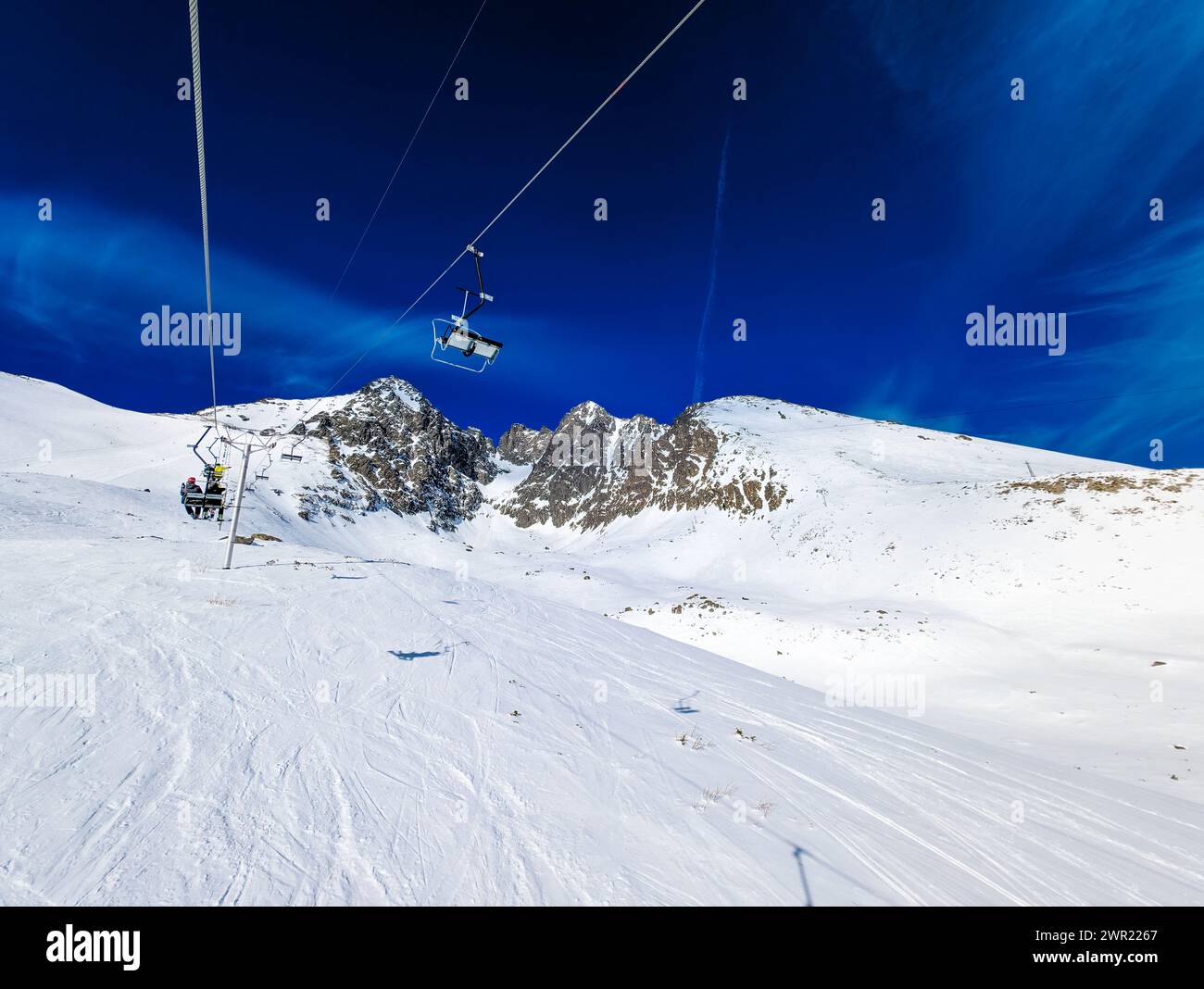 Ski resort with cable cars and lifts, Tatranska Lomnica, Slovakia, High ...