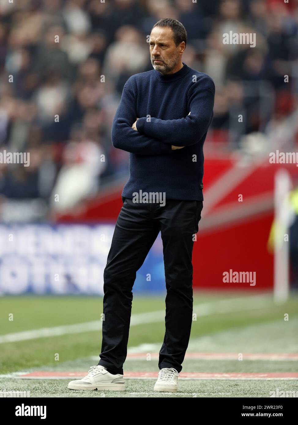AMSTERDAM - Ajax coach John van t Schip during the Dutch Eredivisie ...