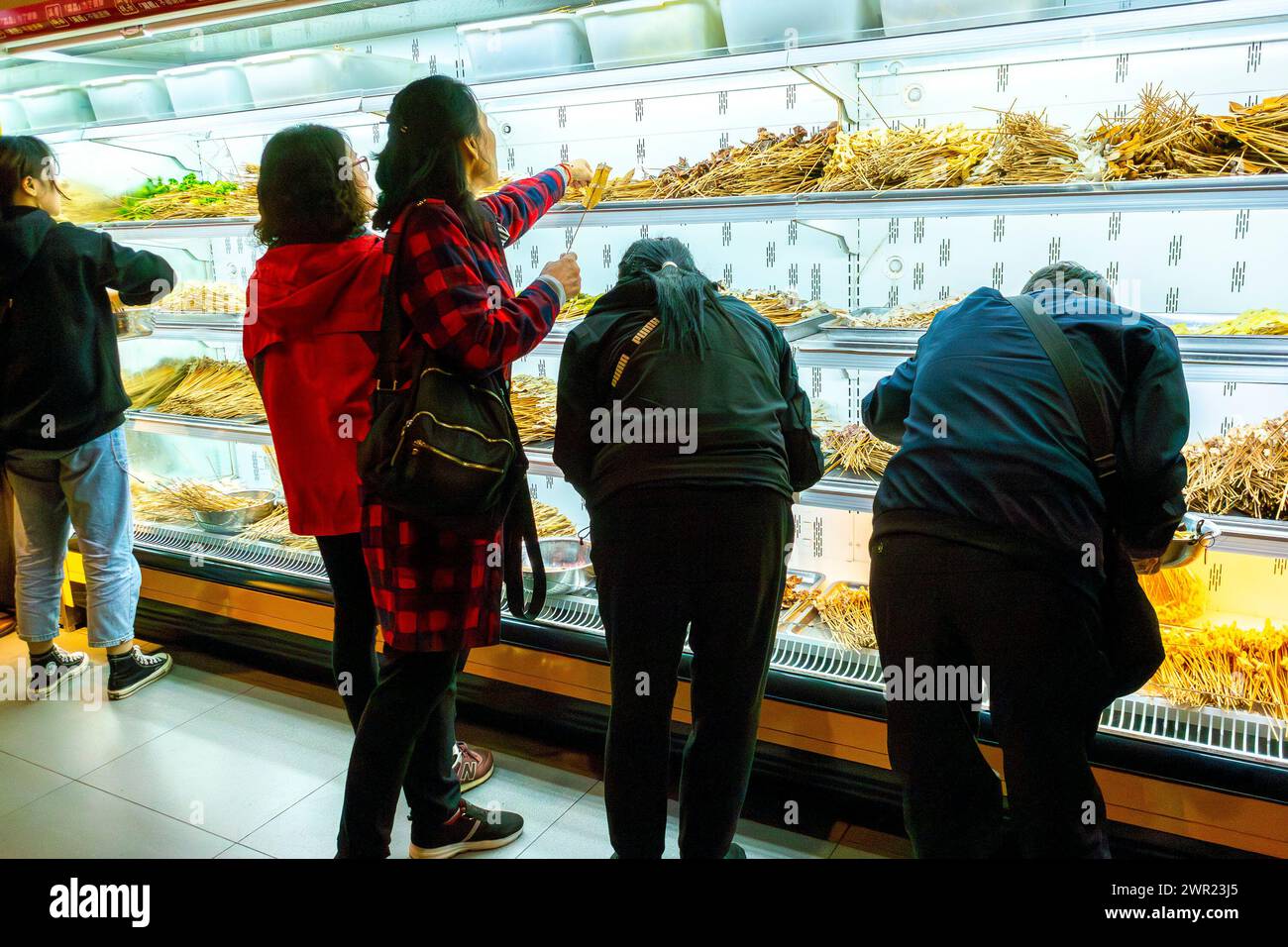 Leshan, China, Small Group People, Chinese, Family, Choosing Food ...