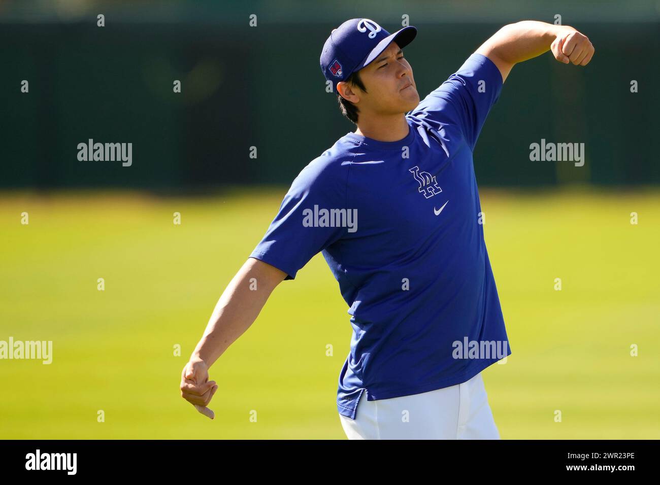Los Angeles Dodgers designated hitter Shohei Ohtani participates in ...