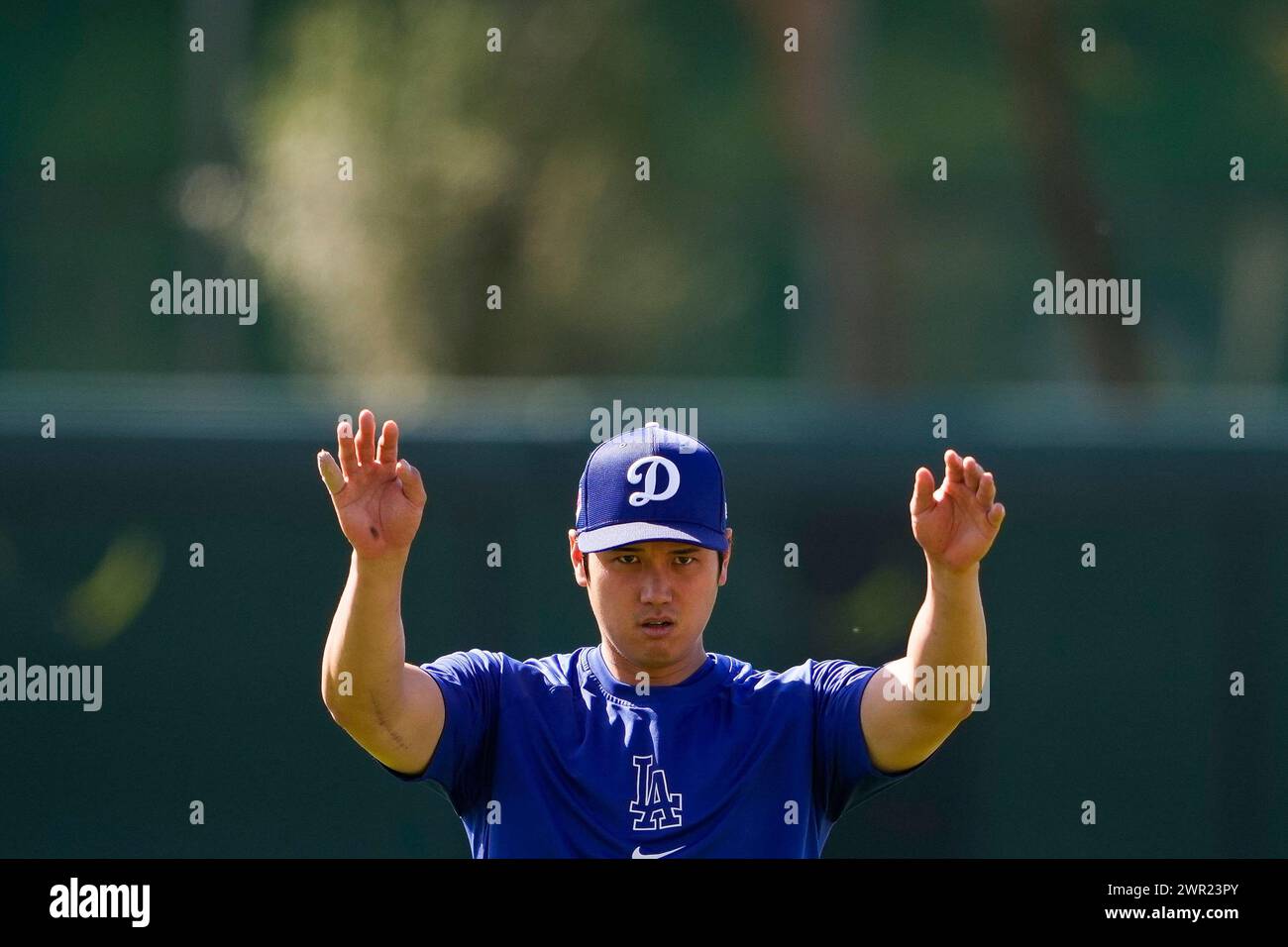 Los Angeles Dodgers designated hitter Shohei Ohtani participates in ...