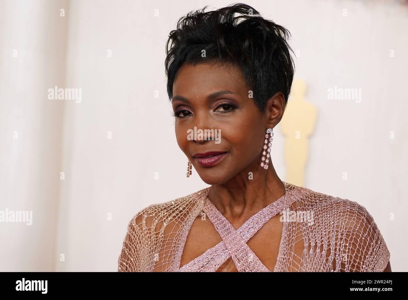 Roshumba Williams arrives at the Oscars on Sunday, March 10, 2024, at ...