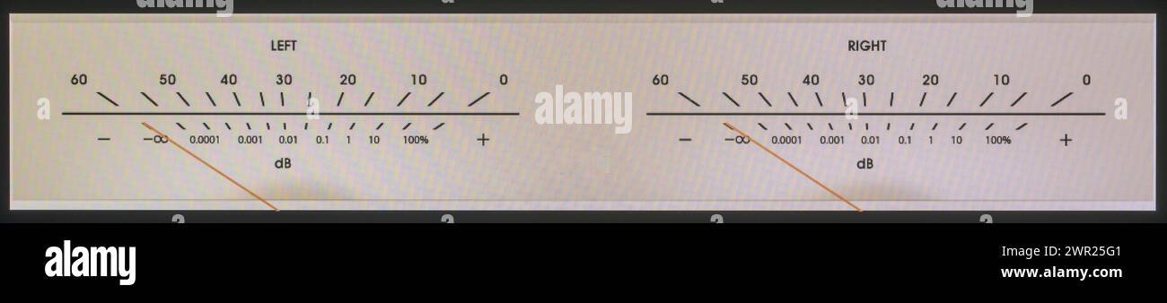 Audio Network Streamer, DAC, and Amplifier Dual Audiometers Glowing in ...