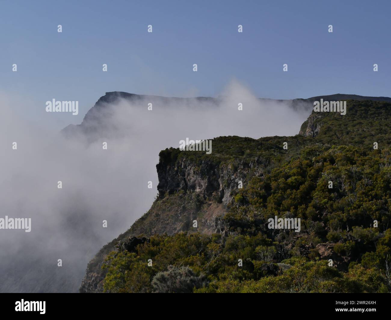 on the ridge of the mountain, to Grand Benare, Reunion Stock Photo - Alamy