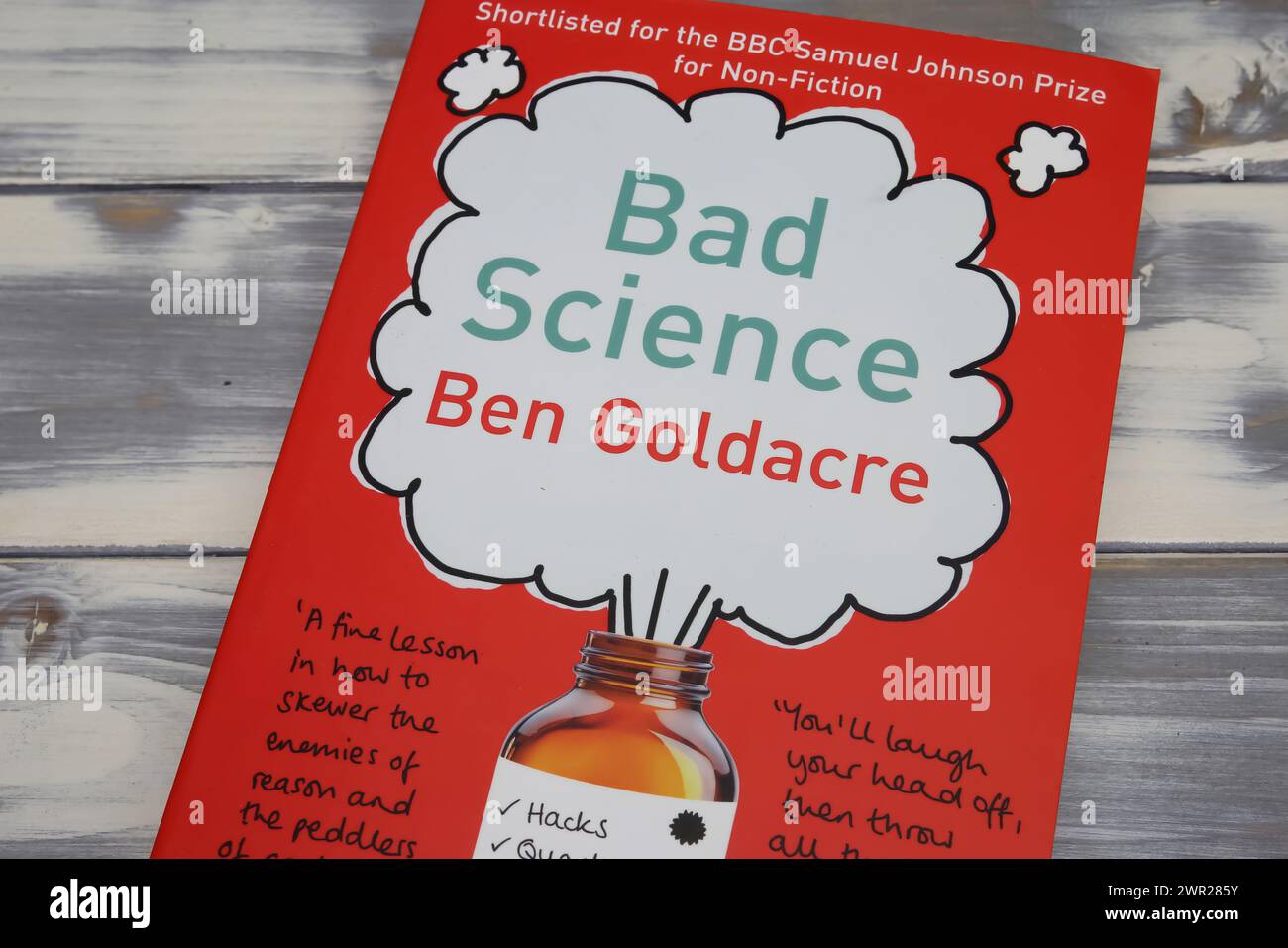 Viersen, Germany - March 1. 2024: Closeup of british author Ben Goldacre book cover Bad Science ...