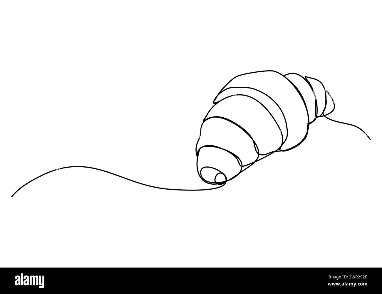 Continuous one line croissant Stock Vector Images - Alamy