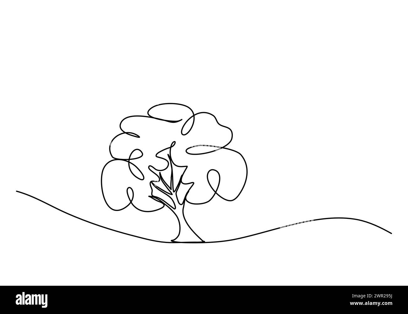 Tree. One line drawing vector illustration Stock Vector Image & Art - Alamy