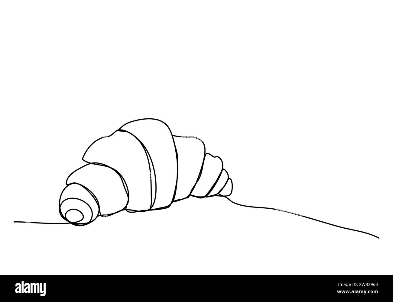 Continuous one line croissant Cut Out Stock Images & Pictures - Alamy