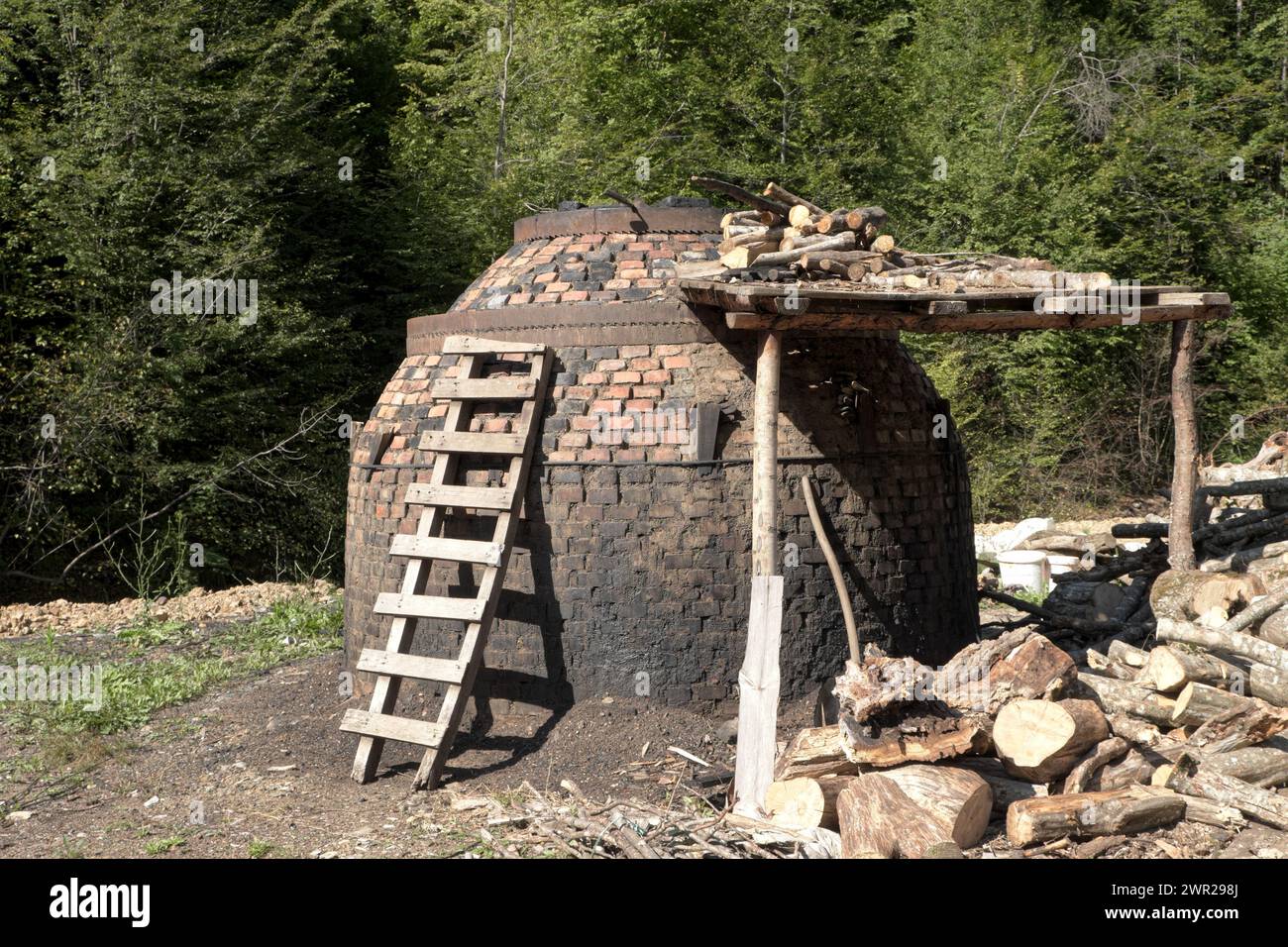 furnace of bricks to make charcoal, South-Western of Serbia Stock Photo ...