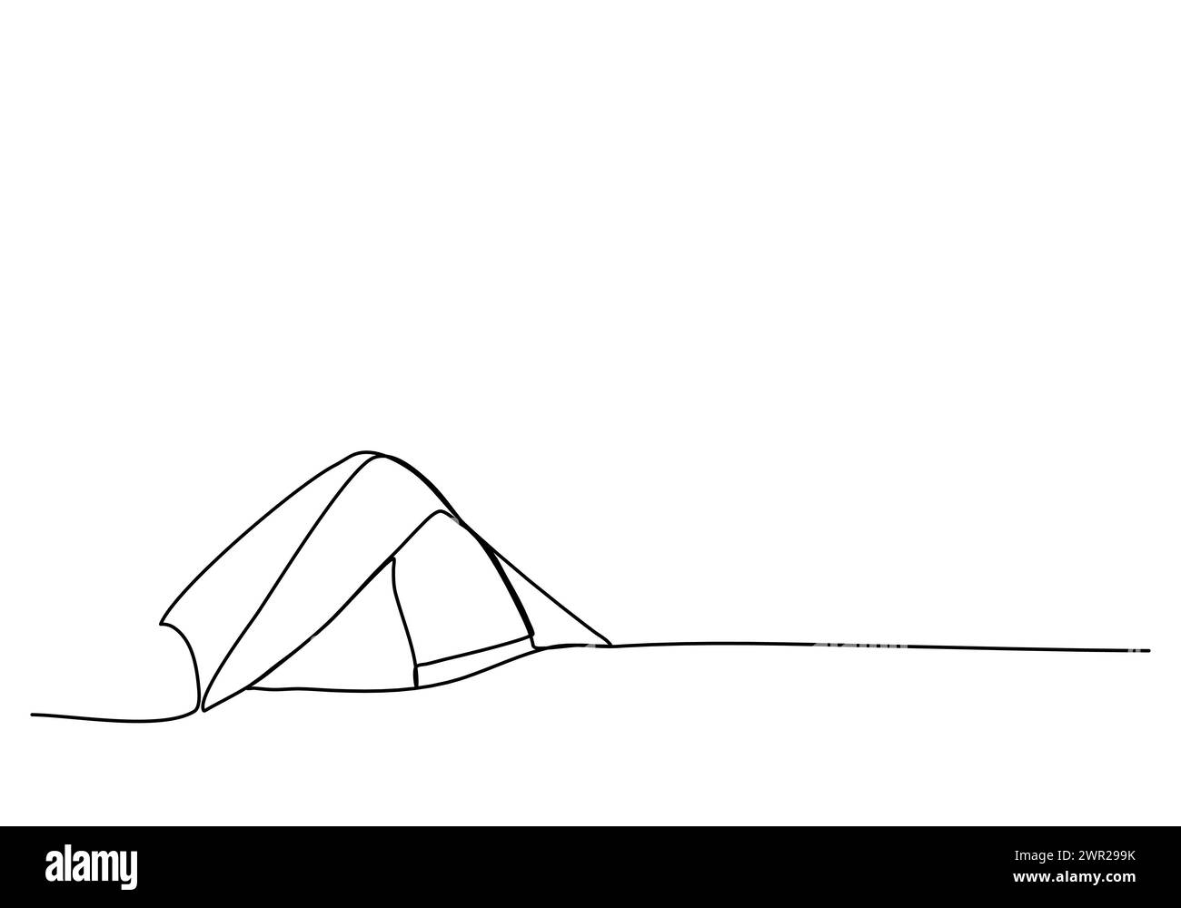 Tourist tent, one line drawing vector illustration Stock Vector Image ...