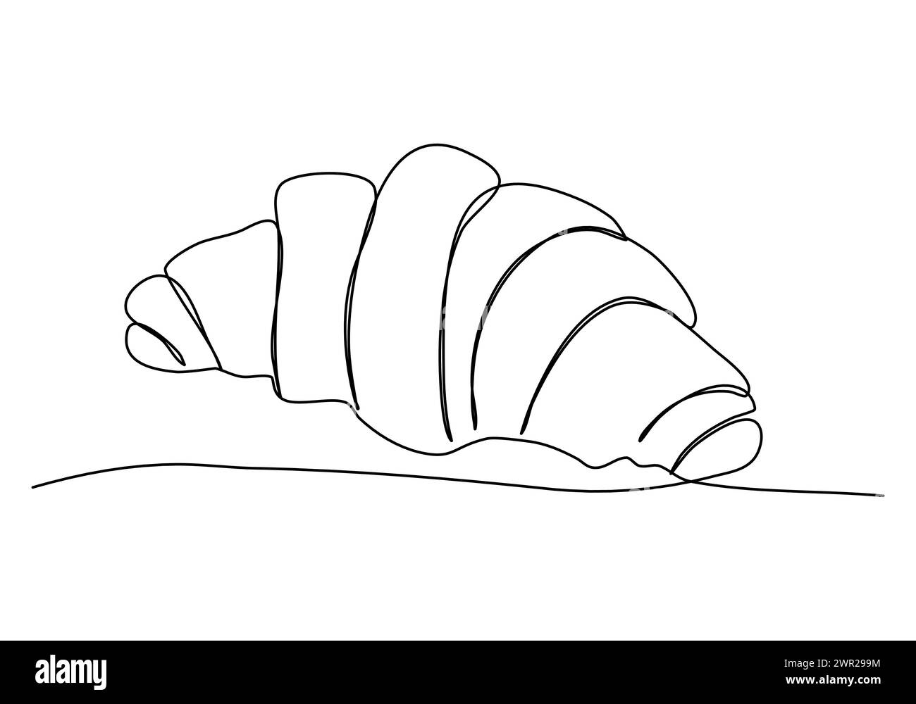 Continuous one line croissant Cut Out Stock Images & Pictures - Alamy
