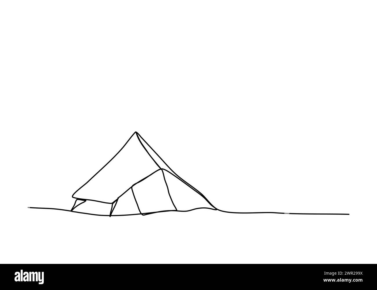 Tourist tent, one line drawing vector illustration Stock Vector Image ...