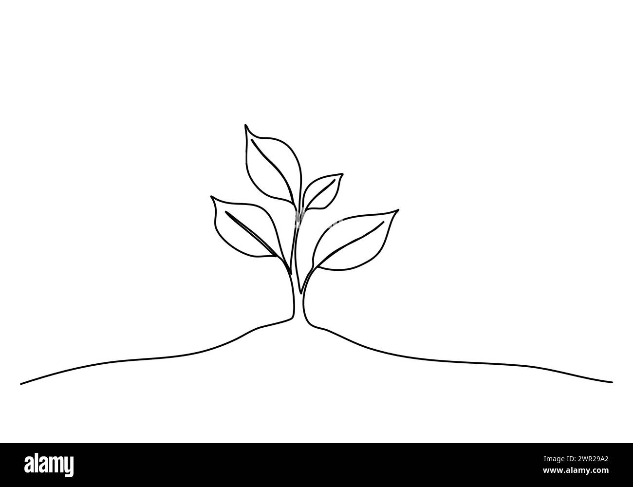 Sprout one line drawing vector illustration Stock Vector Image & Art ...