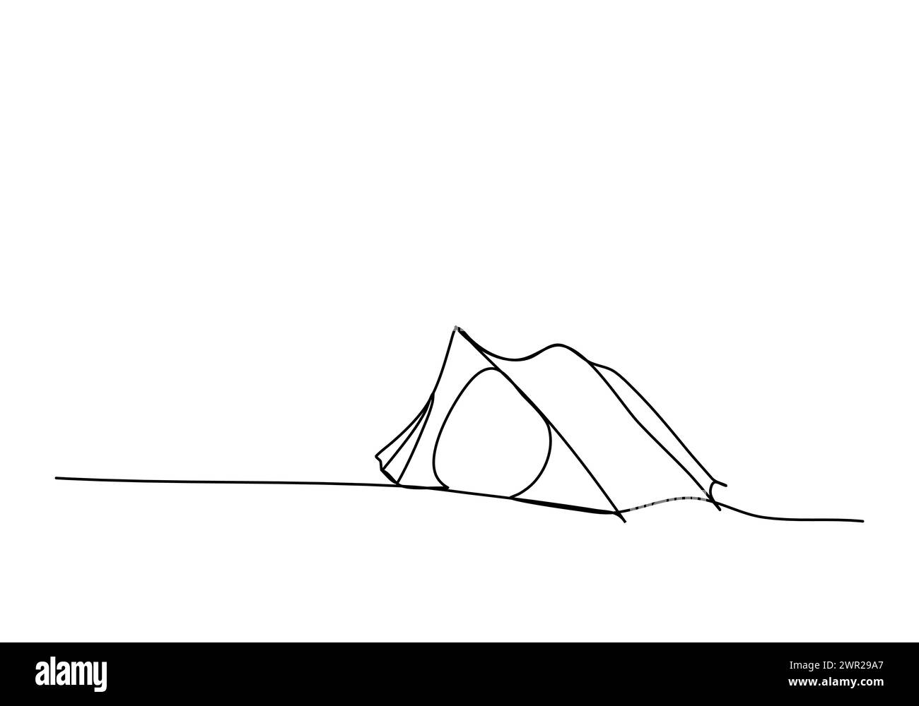 Tourist tent, one line drawing vector illustration Stock Vector Image ...