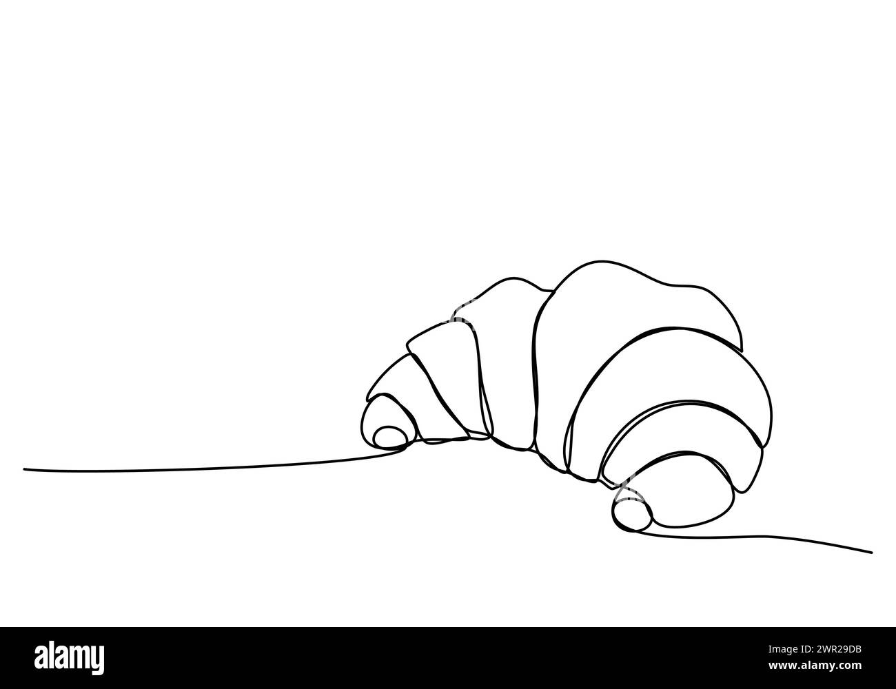 Croissant. One line drawing vector illustration Stock Vector Image ...
