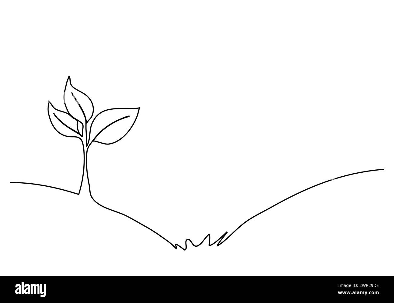 Sprout one line drawing vector illustration Stock Vector Image & Art ...