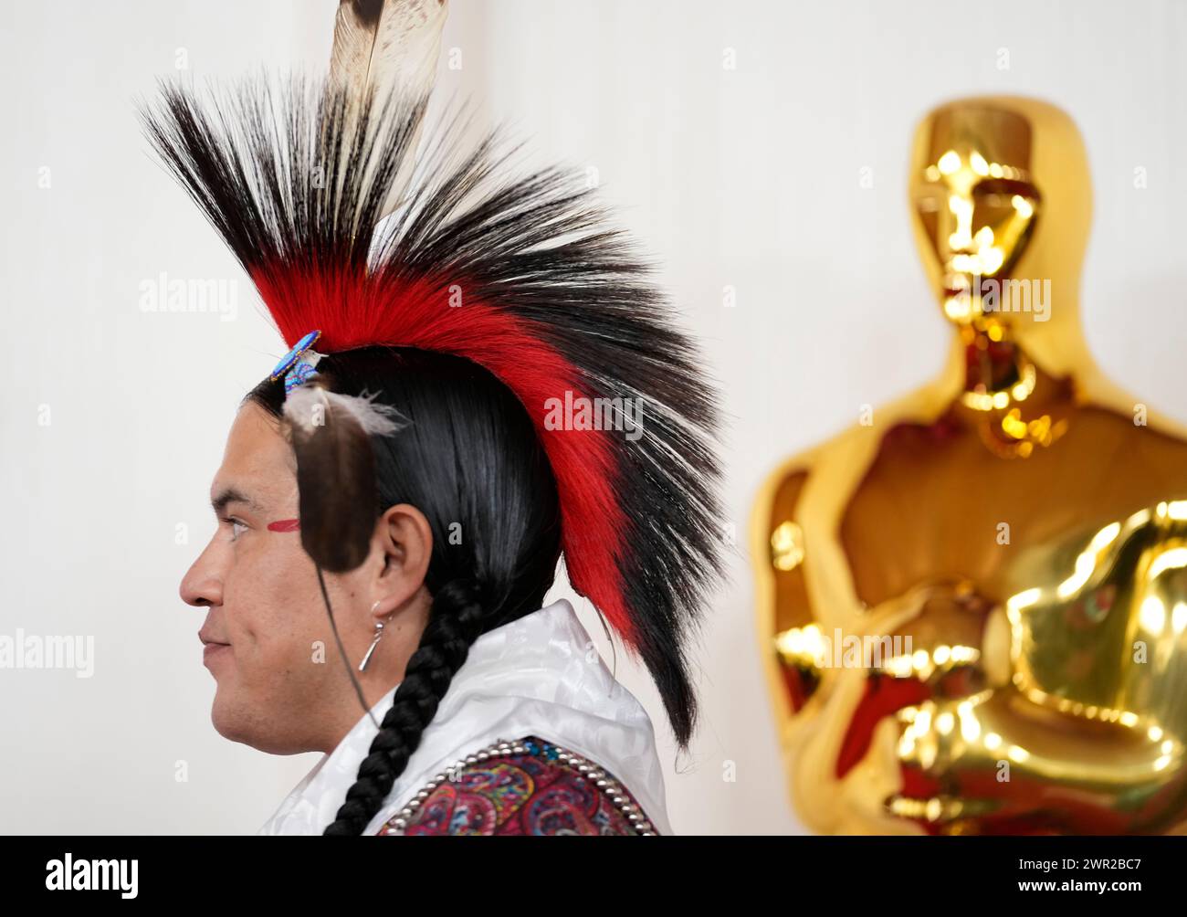 Osage singer and dancer arrives at the Oscars on Sunday, March 10, 2024 ...