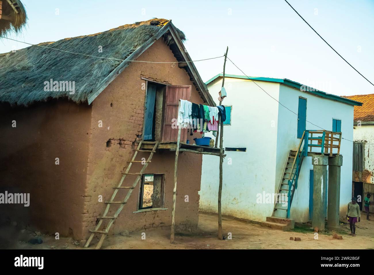 Fianarantsoa, Madagascar, 22 october 2023. traditional mud houses of ...