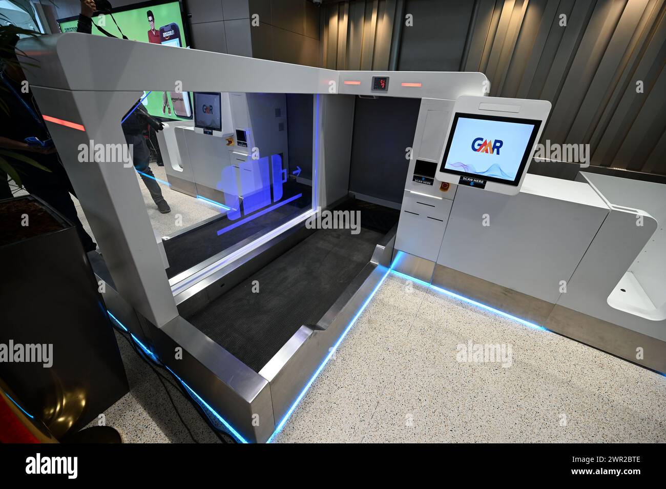 NEW DELHI, INDIA - MARCH 10: Self luggage scanner at newly constructed ...