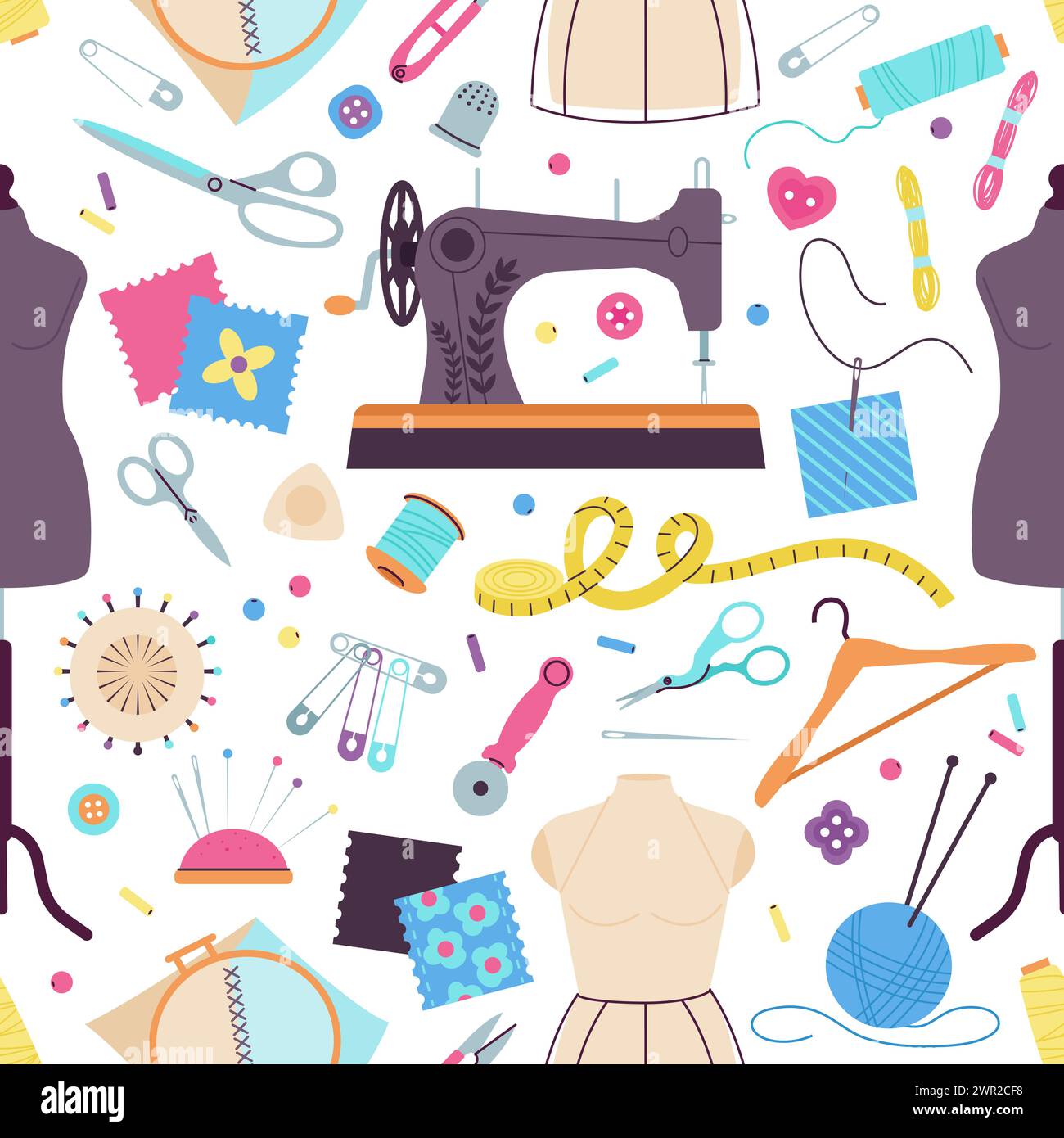 Embroidery machine threads Stock Vector Images - Alamy